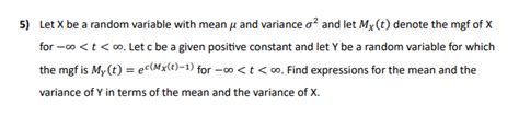 solved 5 let x be a random variable with mean μ and
