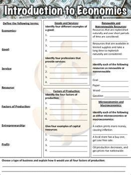 What Is Economics Worksheet Answers