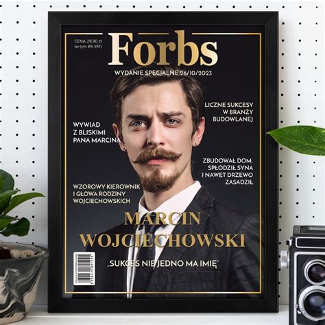Plakat personalizowany ze zdjęciem Forbs w ramce z nadrukiem dla