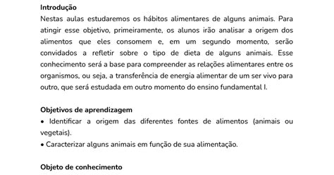 Atividade De Ci Ncias Ano Ef Ci Alimenta O Dos Animais Plano