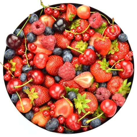 Variedad De Frutas Suaves Fresas Frambuesas Cerezas Arándanos