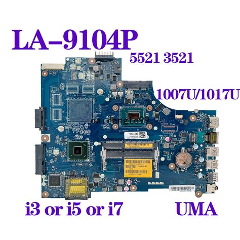 LA 9104P For Dell Inspiron 15 3521 5521 Motherboard 1007U 1017U I3 I5