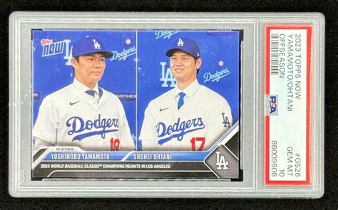 Yoshinobu Yamamoto Shohei Ohtani 2023 Topps Now Offseason OS26 RC