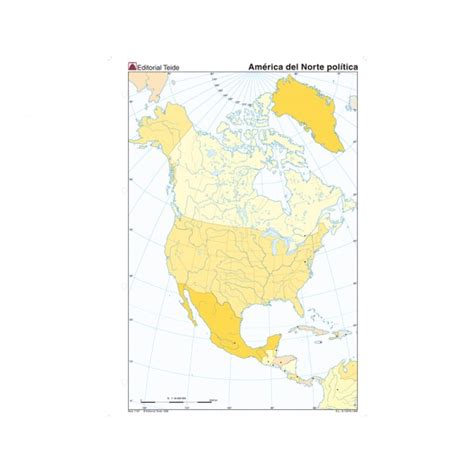 Mapa Mudo Color Din A4 America Del Norte Politico