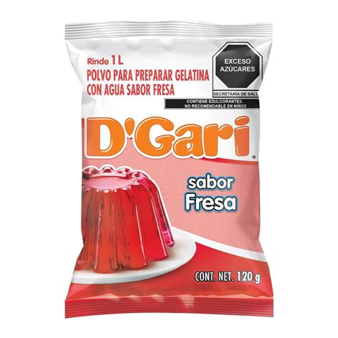 Polvo Para Preparar Gelatina D Gari De Agua Sabor Fresa G