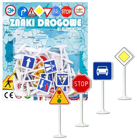 Znaki Drogowe 21 Elementów Zabawka Dla Dzieci Trifox Sklep EMPIK