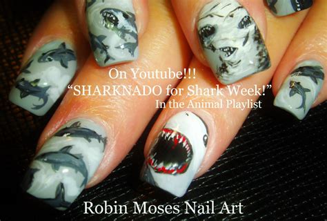 Nail Art By Robin Moses Sharknado Sharknado 2 Nail Art Shark