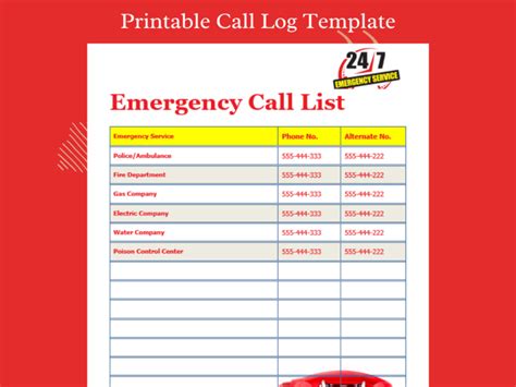 Free Emergency Contact List Template Word By PrintableTemplates On Dribbble