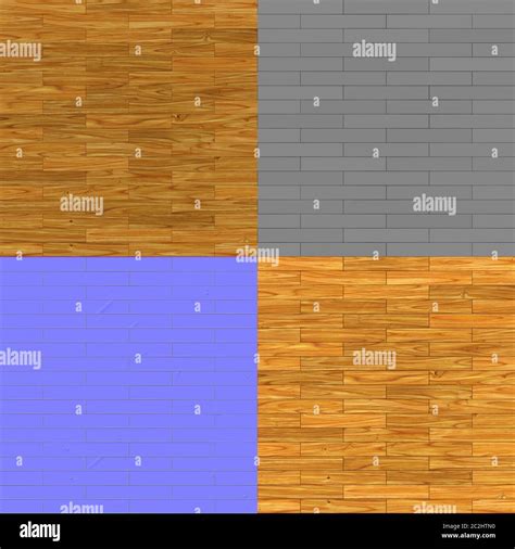 Seamless Parquet Texture Bump Map Diffuse Map And Normal Map For D