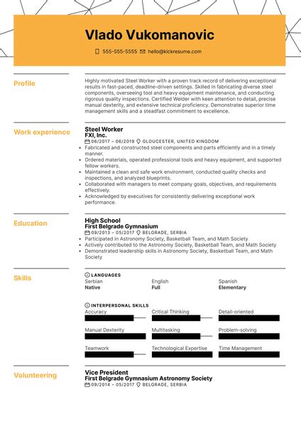 Mechanical Engineer Resume Sample Kickresume