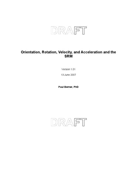 orientation rotation velocity and acceleration and srm coordinates pdf euclidean vector