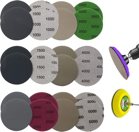 Lot de 24 Disques de Ponçage Rond Papier de Verre 80mm Disques