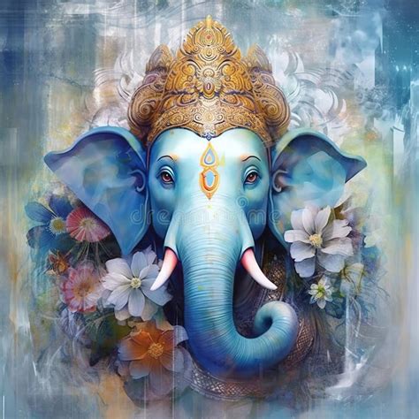 Illustration Of Lord Ganesha For Ganesh Chaturthi Ai Generated Stock