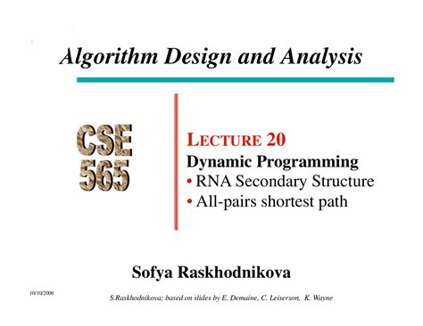 notes of dynamic programming algorithm design and analysis cse 565 docsity