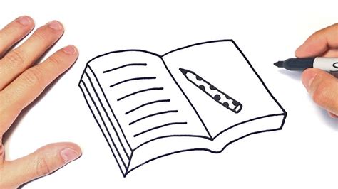 How To Draw A Book Sketch Step By Step Open Book Outline Drawing Open