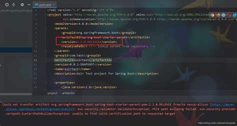 创建springboot项目出现的问题 could not transfer artifact org springframework boot spring boot starter