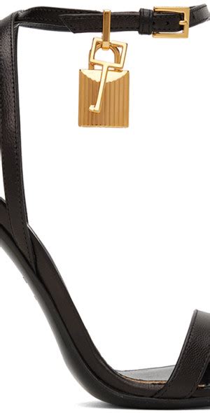 Tom Ford Black Padlock Pointy Naked Sandals