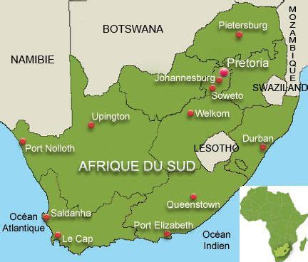 Le Cap Carte Afrique Du Sud Vacances Guide Voyage