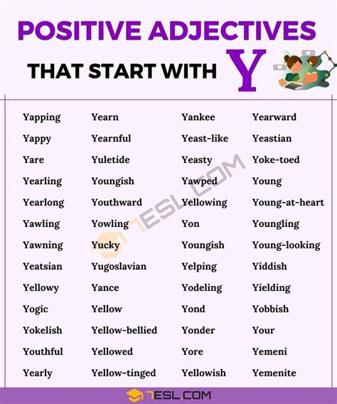 Positive And Negative Words That Start With Y