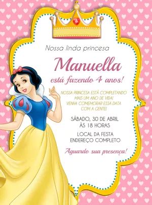 Invitaci N De Cumplea Os De Blancanieves Un Incre Ble Editor En L Nea