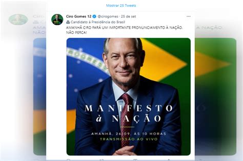 Ciro anuncia Manifesto à Nação nesta segunda e gera mistério sobre