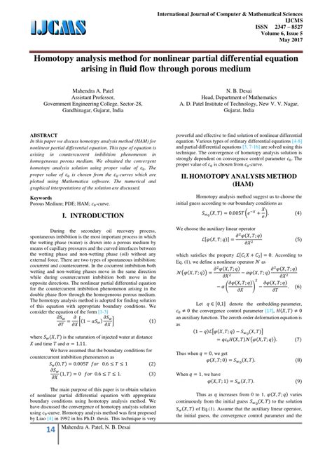 pdf homotopy analysis method for nonlinear partial differential equation arising in fluid flow