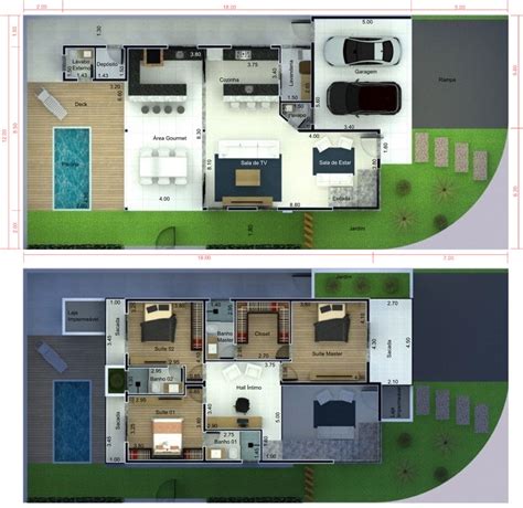 Planta De Casa De Esquina 3 Quartos Projetos De Casas Modelos De