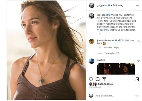 Gal Gadot Celebrates Her Return To Fast Furious Franchise