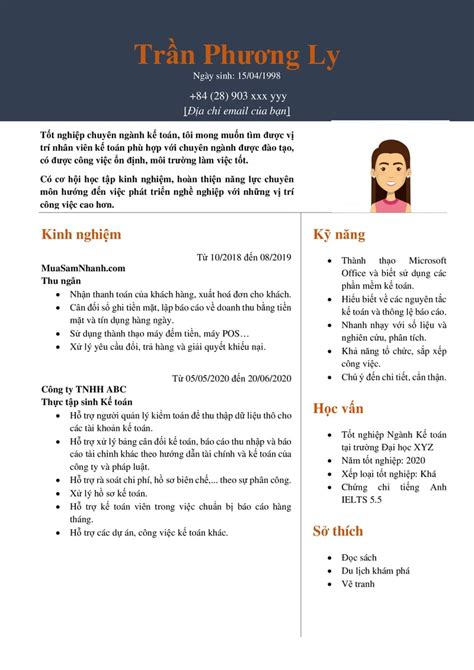 Mẫu CV Kế Toán Tổng Hợp Chuẩn Nhất Năm 2021 Tạo Sự Nghiệp Cùng Chúng