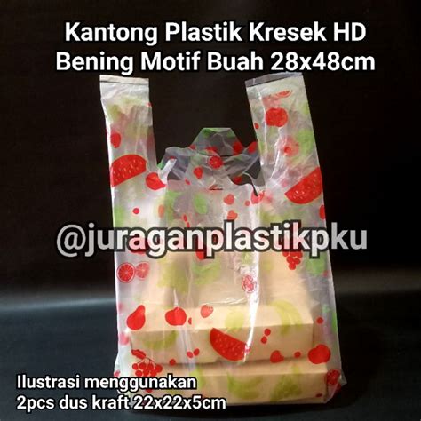 Jual Kantong Plastik Kresek Bening Motif Buah Asoy Idola Transparan