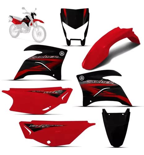 Kit Carenagem Moto Lander Vermelho Adesivo Ano Frete Gr Tis