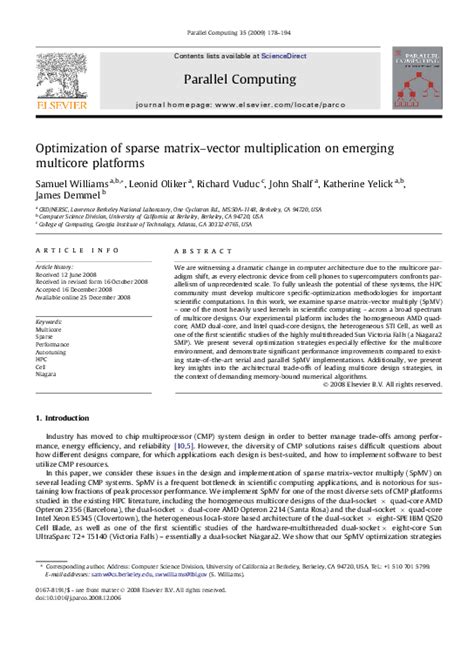 pdf optimization of sparse matrix vector multiplication using reordering techniques on gpus