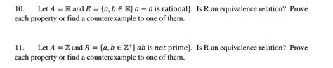 solved let a r and r {a b elementof r a b is