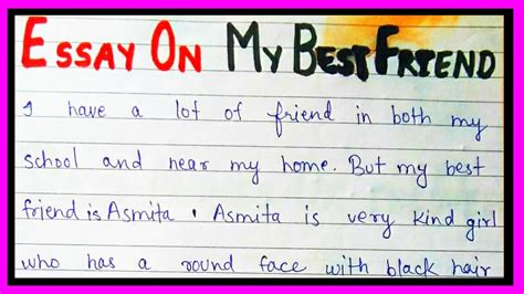 Essay On My Best Friend In English Short Note On My Best Friend My