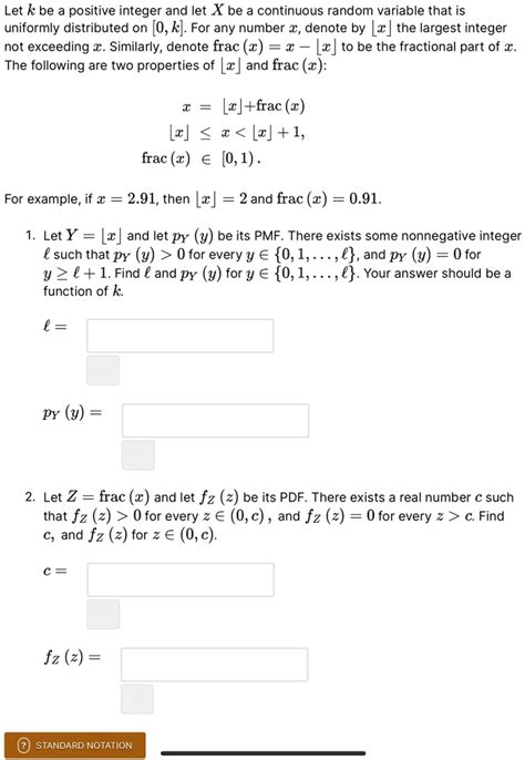 let k be a positive integer and let x be a continuous random variable that is uniformly