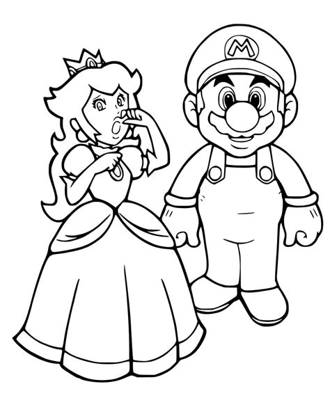 Dibujos De Princesa Peach Y Mario Para Colorear Para Colorear Pintar E