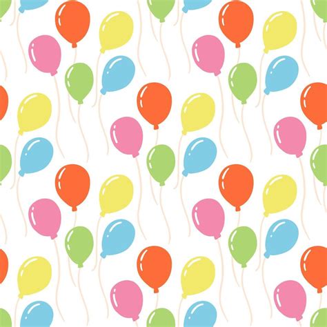 patrón sin fisuras con globos de colores en estilo plano de dibujos