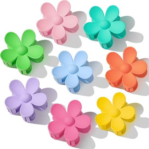 Amazon Flower Hair Clips 8PCS Large Claw Clips For Women Girls