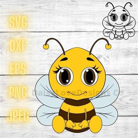 165 Cute Bumble Bee SVG Bee Svg Bumble Clipart Cute Cut File Bees