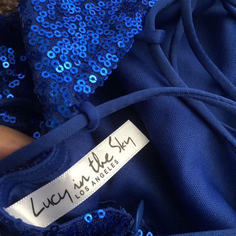 Kailani Sequin Cowl Neck Dress In Blue Depop