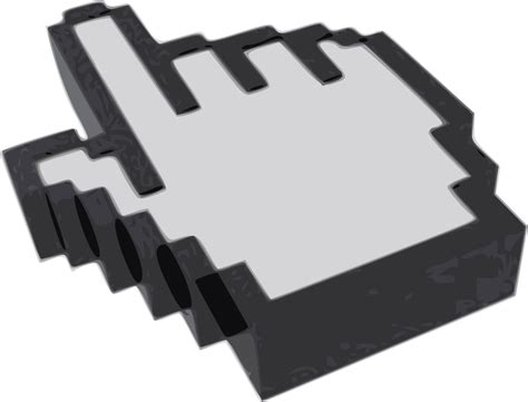 Pixel Hand Cursor 3D Transparent PNG StickPNG
