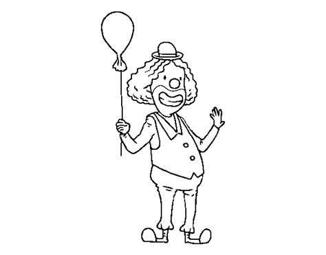 Dibujo De Payaso Y Globo Para Colorear Dibujos Net