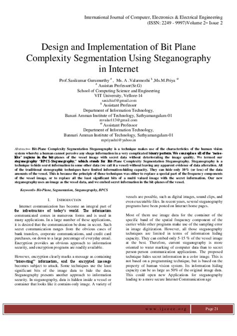 pdf design and implementation of bit plane complexity segmentation using steganography in