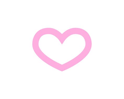 Dibujo De Contorno Grueso De Coraz N Rosa Lindo Simple Png