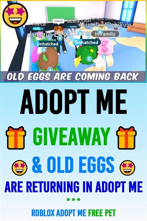 ADOPT ME GIVEAWAY OLD EGGS ARE RETURNING In Adopt Me Roblox Adopt