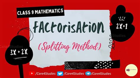 splitting method middle term split unit 2 polynomials class 9 mathematics youtube