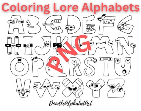Alphabet Lore Coloring Page Alphabet Lore Outline PNG File Etsy