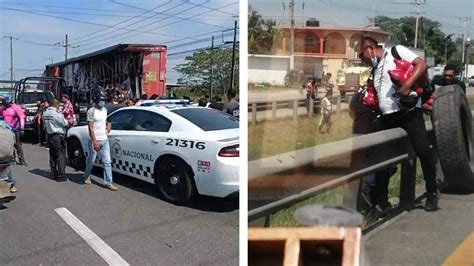 Saquean Tr Iler Cargado Con Refrescos Tras Accidente Carretero