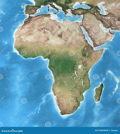 Mapa Detalhado De Alta Resolução Da áfrica Ilustração Stock