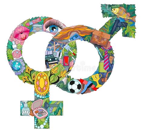Symbol Of Venus Is A Female Floor And Sign Mars Is A Male Floor Sign Vector Illustration Stock